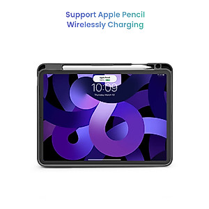 tomtoc Vertical Case for 2024 11 Inch iPad Air M2, 10.9 Inch iPad Air 5th/4th Gen, Protective iPad Case with iPad Pencil Holder, Magnetic Kickstand for 3 Use Modes