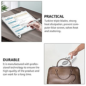 UKCOCO Cooling Base Computer Mount Laptop Cooling Pad Notebook Cooler USB Laptop Cooler Laptop Stand Holder Laptop Air Cooler USB Fan Laptop Fan Quiet Laptop Cooler Diode Abs White Led