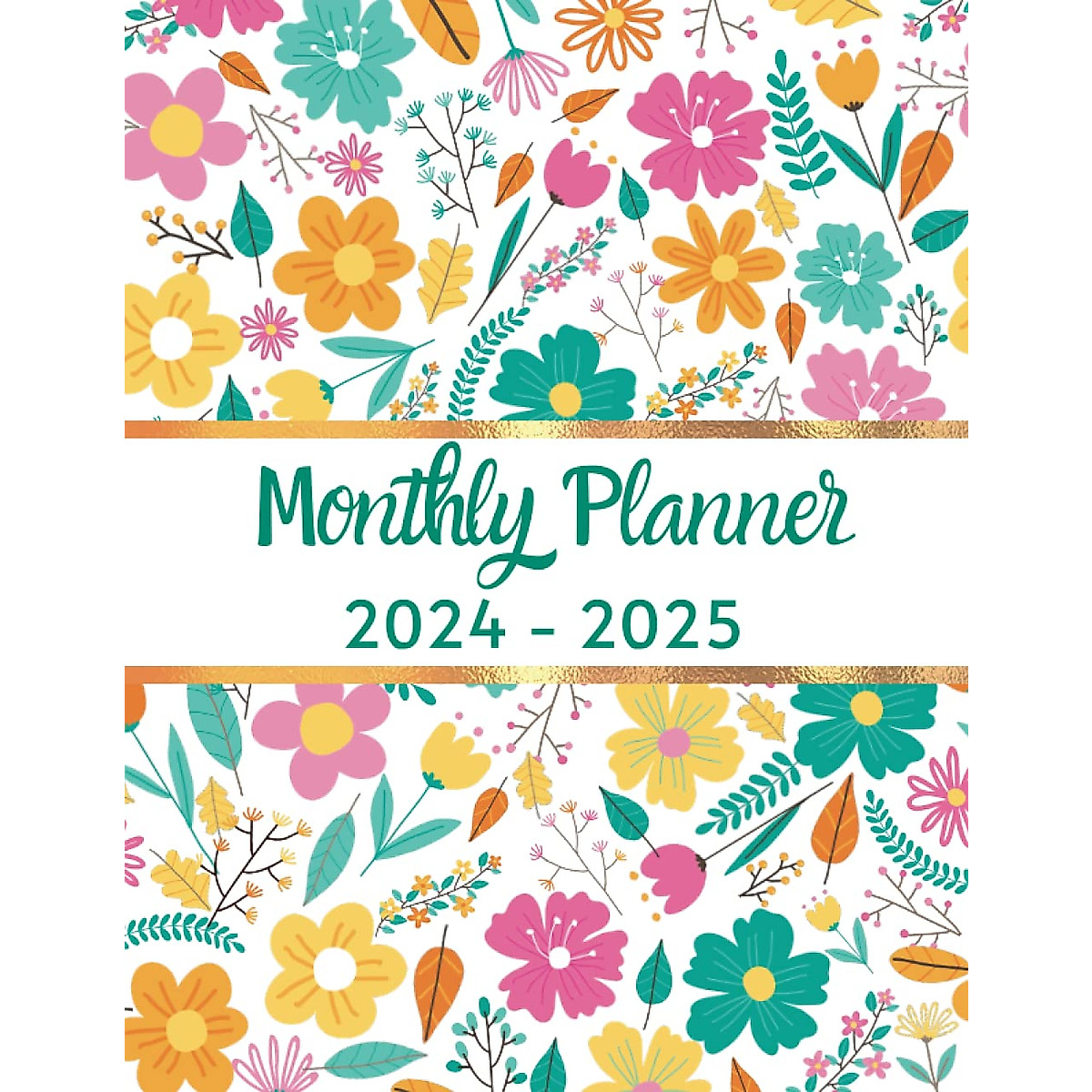 2024-2025 Monthly Planner: Two Year Agenda January 2024 to December 2025 with Federal Holidays | Yearly At A Glance Organizer Schedule | Monthly ... & Notes | Pretty Large Print Floral Cover