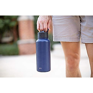 Simple Modern 1 Gallon 128 oz Water Bottle with Straw, Handle and Chug Lid Vacuum Insulated Stainless Steel Metal Thermos Bottles | Big Leak Proof BPA-Free Flask | Summit Collection | Midnight Black