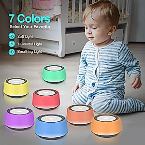 White Noise Machine, Sleep Sound Machine with 30 Soothing Sounds, 7 Color Baby Night Lights, Full Touch Control, Timer and Memory Features, Plug in, Sound Machine for Baby, Adults