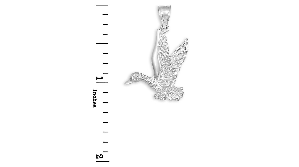 925 Sterling Silver Flying Duck Pendant – Handcrafted Jewelry