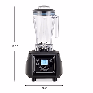 WILPREP Commercial Blender with 3 1/2 HP Motor, Touchpad, Timer, Adjustable Speed, and 64 fl oz BPA Free Tritan Jar, for Smoothies, Shakes & Frozen Drinks, Black, ETL+NSF Certificated