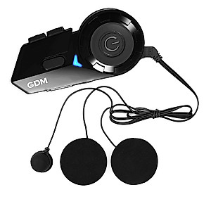 GDM Bluetooth Motorcycle Helmet with Clear, Tinted, Iridium Shields (Small, Flat Black)