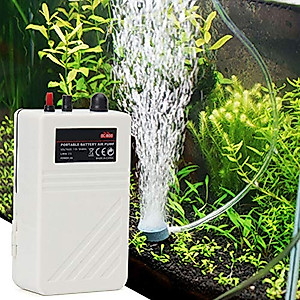 White Battery Oxygen Pump Aquarium, Odowalker Oxygen Pump Fish Tank Oxygen Pump Aquarium XILONG DC800 Silent Battery Air Making Machine