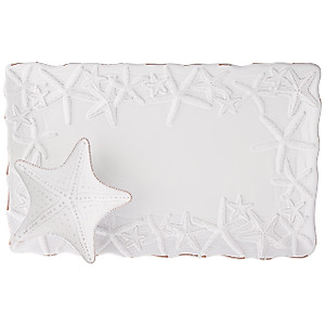 Mud Pie Chip and Dip Starfish Platter, White, Medium