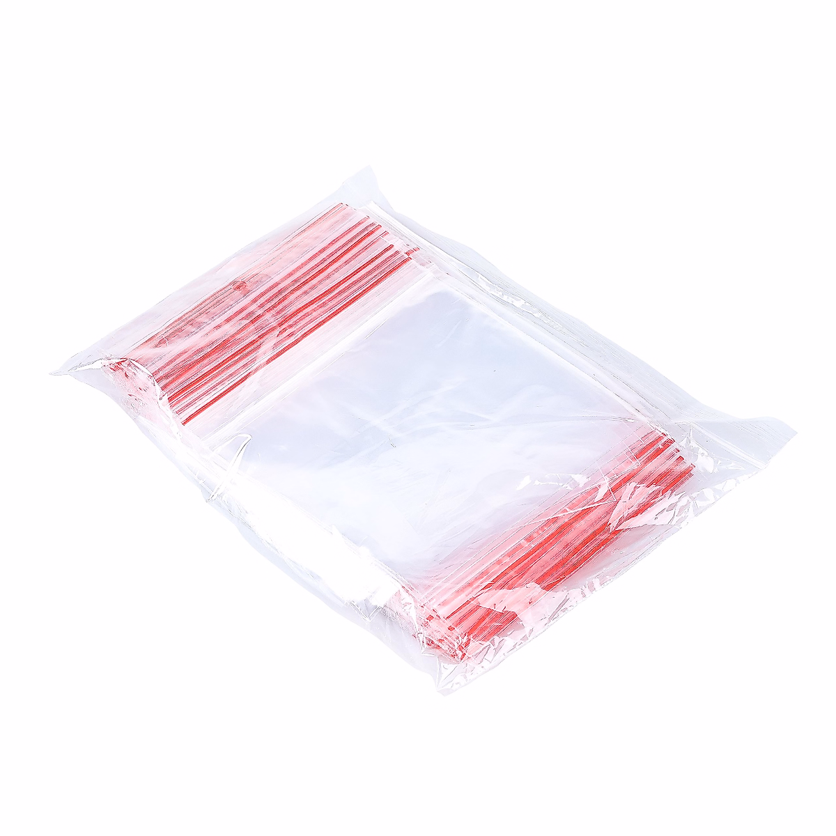 OFFICER PRODUCTS Zip Bags 22 x 28 cm/Pack of 100/Transparent Crystal Clear/Ziplock Bag Zip Set/Reusable/Single Layer/LDPE Film Food Safe