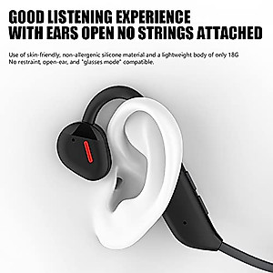 Open Ear Bone Conduction Headphones, Ougngrn Wireless Air Conduction Sport Earphones, Over-Ear Bluetooth 5.3 Lightweight Sweatproof Sports Headset for Running, Bicycling, Hiking,Work Out,Office(Black)
