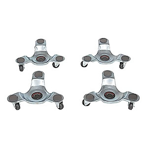 Vestil LEG-D-12-4PK Leg Dolly, 300 lb. Capacity, 12" x 10-3/4", Silver (Pack of 4)