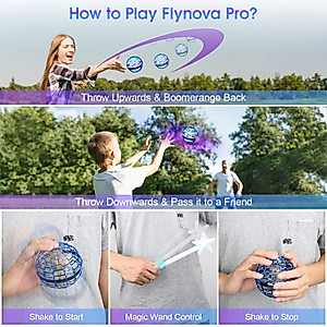 ATHLERIA Pro Hover Ball with Wand for Kids Boys Girls Gifts Ideas - Hand Controlled Mini Drones Helicopter with RGB Lights Interactive Toys Indoor Outdoor,Flying Ball Toys for Boys 678910+