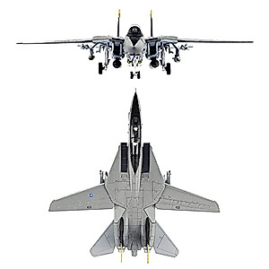 Busyflies Fighter Jet Model 1/100 F-14 Tomcat Skeleton Fighter Plane Model Diecast Military Airplane Model for Collection and Gift