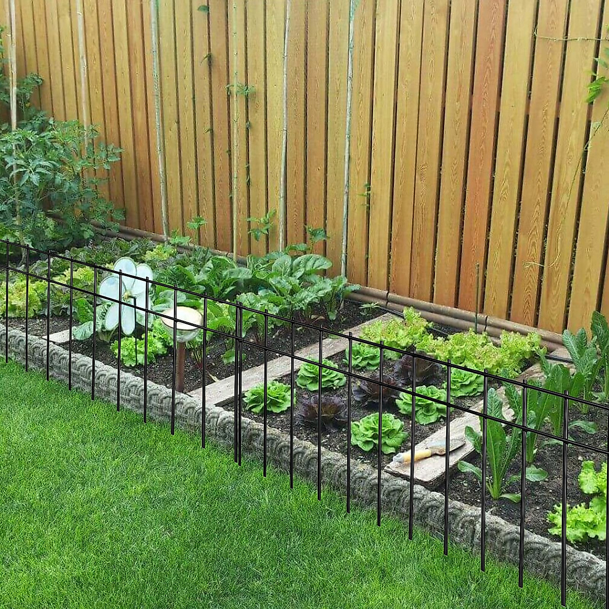 KIMORE 10 Pack Animal Barrier Fence, 24x15IN No Dig Fence Underground Decorative Garden Fencing, Rustproof Metal Wire Garden Fence Border,Dog Rabbits Blocker Fence for Outdoor Yard