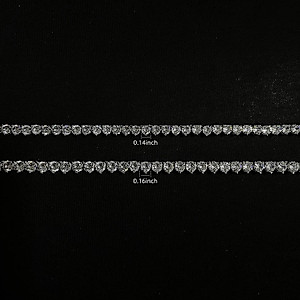 TKJ 18K White Gold Plated Cubic Zirconia Classic Tennis Necklace 4 mm Width Sparkling Faux Diamond Choker 18 Inch Jewelry Gifts for Women Girls