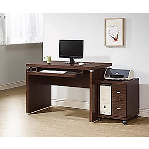 Coaster Furniture Coaster Contemporary Medium Oak Peel 2 Drawer Computer Stand 17.75" D x 17.75" W x 22.62" H 800832