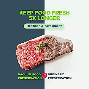 Potane Vacuum Sealer Machine, 85kPa Pro Vacuum Food Sealer, 8-in-1 Easy Presets, 4 Food Modes, Dry&Moist&Soft&Delicate with Starter Kit, Compact Design(Silver)…