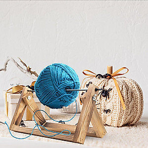 Horizontal Wooden Yarn Holder, Classic Spinning Yarn & Thread Holder Ball Holder for Crocheting Knitting Embroidery Accessory Gift Adjustable Embroidery Supply Tools for Art Craft, 11 * 5inch