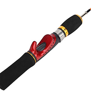 VGEBY Telescopic Fishing Rod, 52cm Fiber Material Ice Fishing Rod Pole Two Sections Three Ring Fishing rods and Accessories