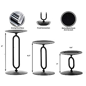 Candle Holders Black Metal Base Candleholders for Desk Top Decoration Table or Mantel Centerpiece in Dining & Living Room, Candelabra for flameless LED, Sphere & Pillar Candles (Set of 3)