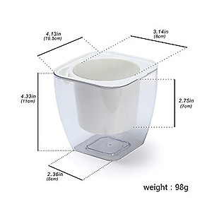 Self Watering Planter , FENGZHITAO African Violet Pots, Clear Plastic Automatic-Watering Planter Flower Pot Square Plant Pot for All House Plants, Succulents, Herb, African Violets (3 Packs Small)