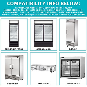 Fuzqq 800393 Temperature Control Kit Compatible with True Refrigerators Parts,Freezer Thermostat,Refrigerator Thermostat,Replace 800306,831932,461387,Fit TC,TSD,T Series,GDM,GEM,G4SM