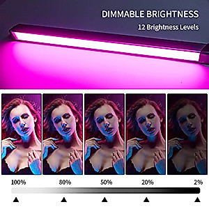 Light Wand Photography LED RGB Portable Handheld ZKEEZM 9 Colours Temperatures,1000 Lumens Photography Video Lighting Stick, Adjustable 3000-6000K, USB Rechargable Battery 12 Brightness Levels CRI95+