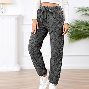 Clearance Women 6 Pockets High Waisted Cargo Pants Wide Leg Casual Pants Combat Military Trouser