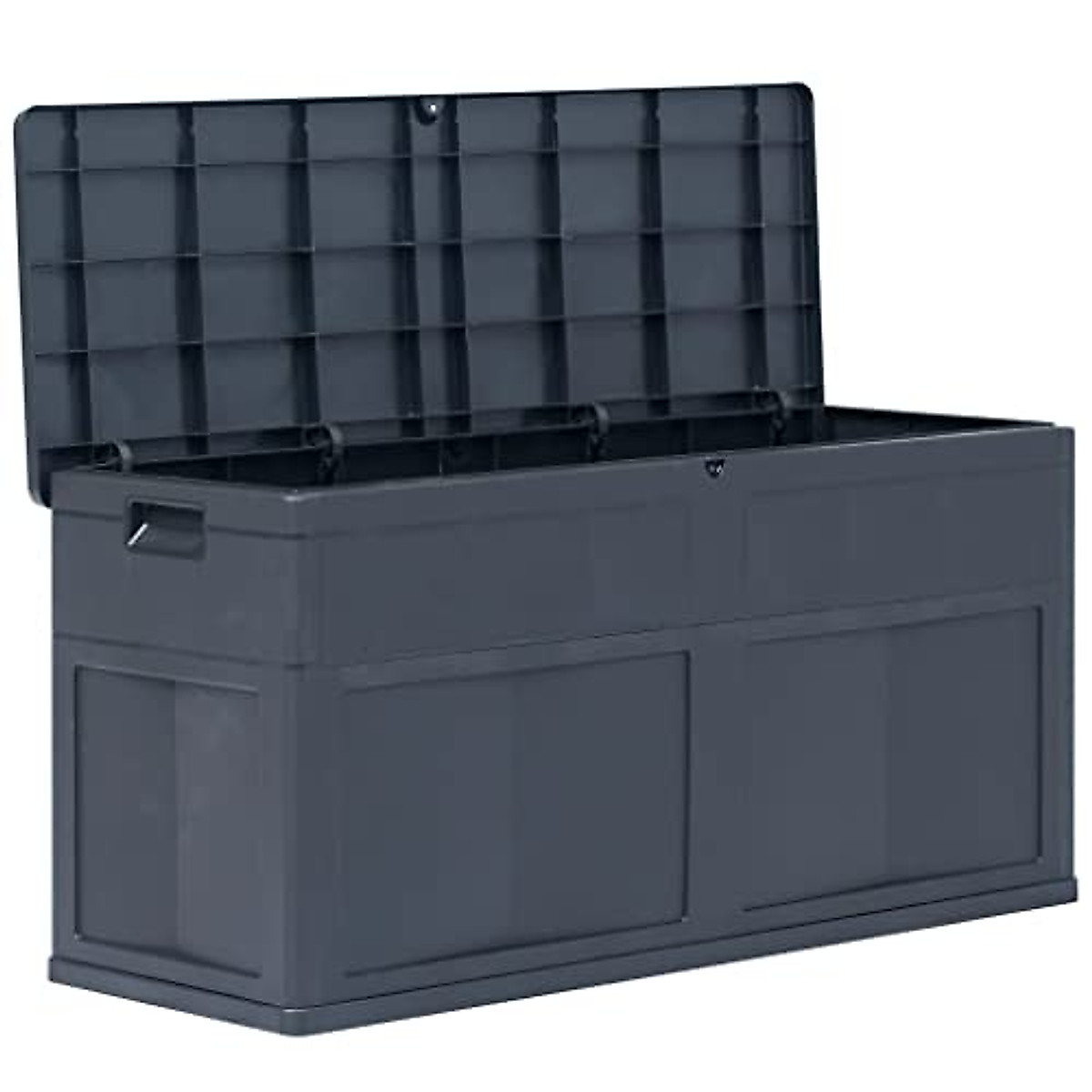GOLINPEILO Patio Storage Box 84.5 gal Black Patio Garden Outdoor Storage Container for Toys, Furniture Deck box (Weight:18.34 lbs)