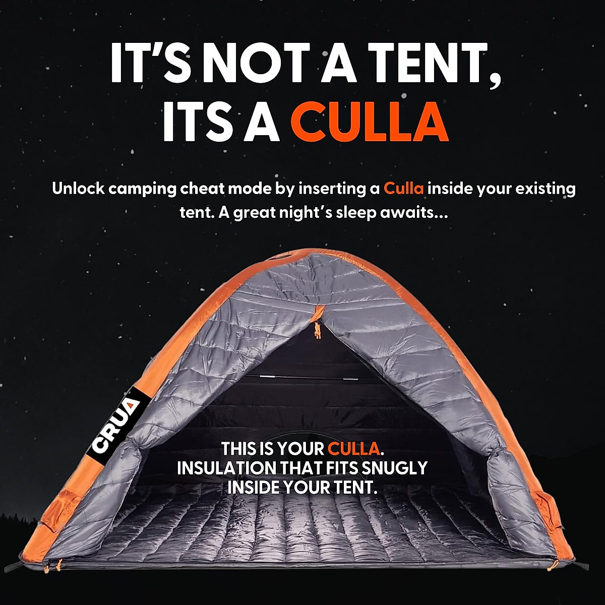 Crua Culla Maxx Temperature Regulating Inner Tent - Keeps You Warm in The Winter and Cool in The Summer - Fits in Most Tents and Camp cots
