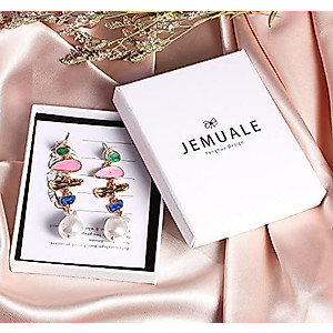 Pearl Dangle Earring for Women Girl, Irregular Colorful Oil Baroque Design, Culture Style AAAA Cubic Zirconia 14K Gold Pearl Earring Gift for Women Girl (Pearl-glazed)