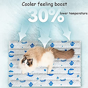 Dog Cooling Mat Pressure Activated Pet Cooling Mat Summer Cooling Pad for Dogs Cats Non-Toxic Self Cooling Gel Mat for Kennels, Floors, Crates and Beds, No Water or Electricity Needed (C,S)