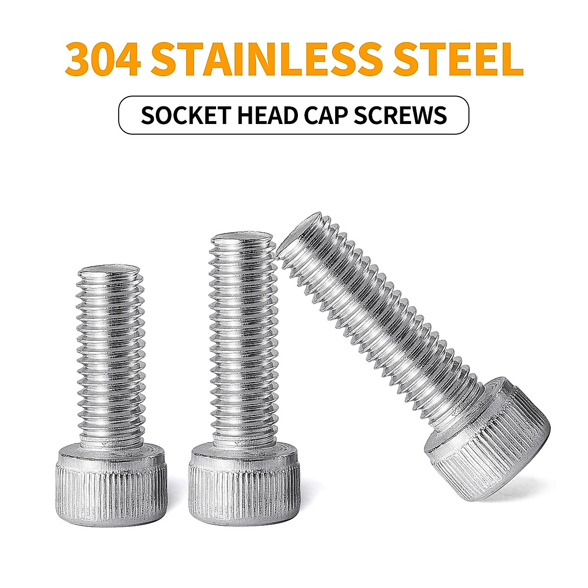 Cicidorai M5 x 8mm 12mm 16mm 20mm 25mm Socket Head Cap Screws Bolts, Stainless Steel 304, Metric Allen Hex Drive, Fully Threaded, Bright Finish, 50PCS