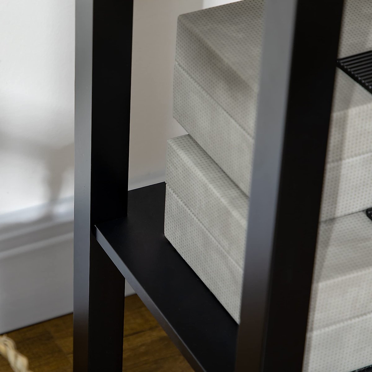 HOMCOM 2-Tier Side Table with Drawer, Narrow End Table with Bottom Shelf, for Living Room, Set of 1, Black