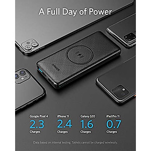 Anker PowerCore III 10K Wireless Portable Charger with Qi-Certified 10W Wireless Charging and 18W USB-C Quick Charge for iPhone 13, 12, Mini, Pro, iPad, AirPods, and More