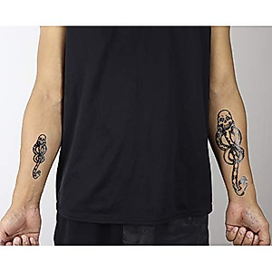 Snake Temporary Tattoo for Halloween,Costume Accessories and Parties(6 PCS Small,4 PCS Large)