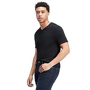 GAP Mens Everyday Short Sleeve V-Neck T-Shirt T Shirt, True Black V2, Small US