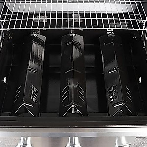 Grill Boss GBC1932M Outdoor BBQ 3 Burner Propane Gas Grill for Barbecue Cooking with Top Cover Lid, Wheels, & Side Shelves, Black