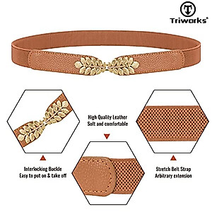 4 Pack Women Skinny Elastic Belt Ladies Fashion Stretchy Thin Waist Belt For Dresses Black/White/Brown/Beige