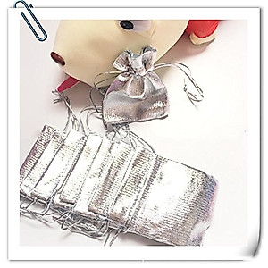 Wudygirl 100 PCS 3X4 inches Drawstring Satin Bags Mixed Gold Silver Jewelry Wedding Party Marbles Coins Pouches Bag (100 pcs Mix Gold Silver)