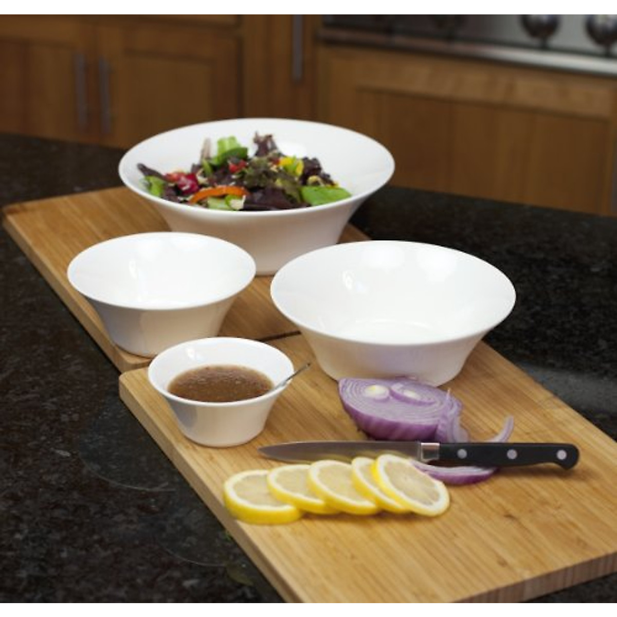 Fortessa Fortaluxe SuperWhite Vitrified China Dinnerware, 10-Inch Round Flair Serving Bowl Set of 6