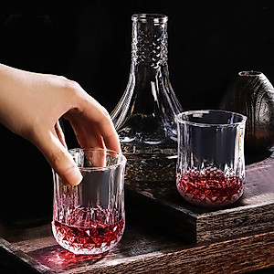 Wine Decanter Set with 2 Wine Glasses, GoldArea Decanter Set, Glass Wine Carafe with Stemless Wine Glass, Wine Accessories, Anniversary, Christmas, Birthday, Father's Day Gift