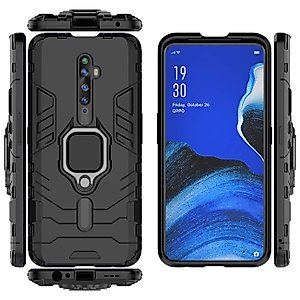 Case for Oppo Reno 2Z Case Cover,360 Degree Rotating Ring Holder Kickstand with Magnetic Car Mount Case for Oppo Reno2 Z CPH1945 CPH1951 PCKM80 / Reno 2 Z Case Black