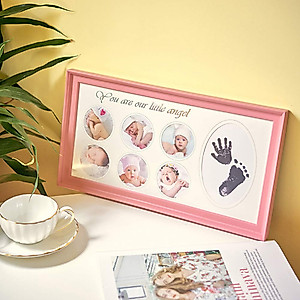 KESYOO 1pc Footprint Mud Photo Frame Baby Footprint Picture Frame Toddler Milestone Picture Frames Kids Memory Photo Frame Baby Footprint Frame Wood-Based Panel Souvenir Printing Newborn