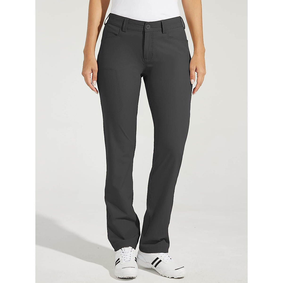 Willit Women's Golf Pants Stretch Hiking Pants Quick Dry Lightweight Outdoor Casual Pants with Pockets Water Resistant Deep Gray 12