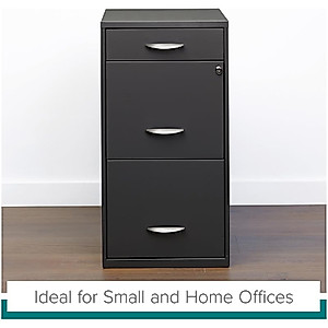 Pemberly Row 3 Drawer 18" Deep Metal File Cabinet in Charcoal