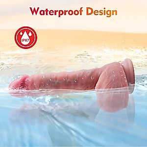 Thrusting Dildo Vibrator Sex Toys - 8.7" Realistic Silicone Penis Remote Control Heated Dildos Anal G Spot Vagina Stimulator with 7 Telescopic & Vibration Modes, Adult Female Sex Toy & Games for Women