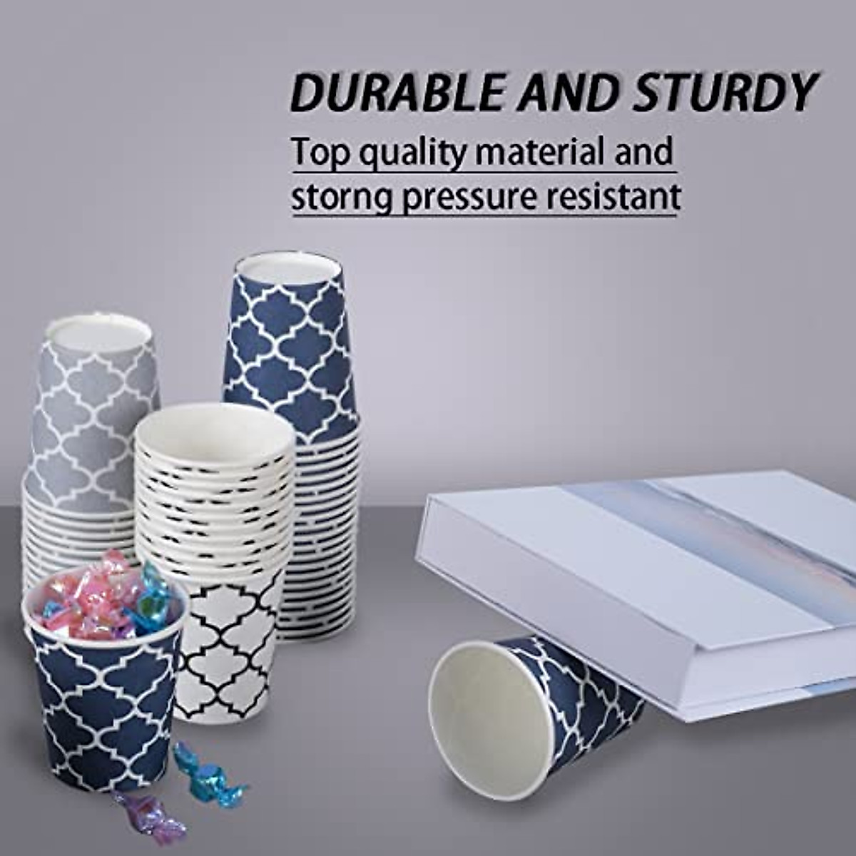 [300 Pack] 3 oz Disposable Paper Cups, Small Mouthwash Cups 3 OZ, Mini Bathroom Cups, Paper Coffee Cups 3 Ounce for Bathroom, Supermarket, Birthday Party, Travel, Events, Picnic, BBQ