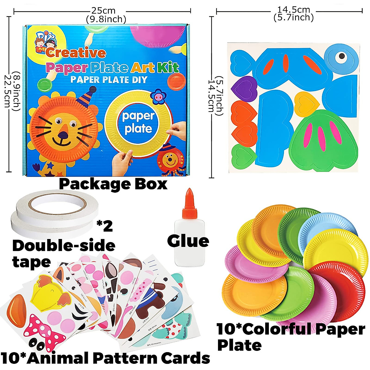 10Pcs Animal Paper Plate Kit for Kids, DIY Art Supplies Project for Children, Game for Preschool Classroom Party, Fun and Educational Gift for Easetr Birthday Holiday Christmas Crafts for Girls Boys