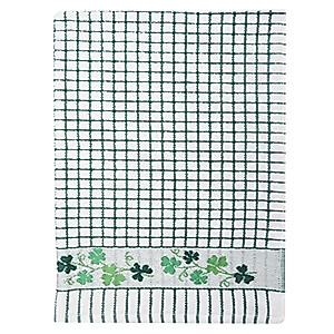 Samuel Lamont Poli-dri Jacquard Towel White with Green and SHAMROCK trim