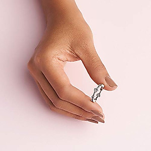 Pandora Jewelry Alluring Hearts Cubic Zirconia Ring in Sterling Silver, Size 4.5