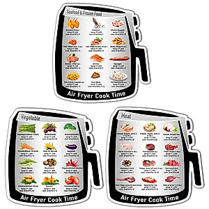 ZOWIE KING Kitchen Conversion Chart Cooking-Time Magnet - Air Fryer Magnetic Cheat Sheets Instant Pot Decals Refrigerator Magnets (Instant Pot & Air Fryer)